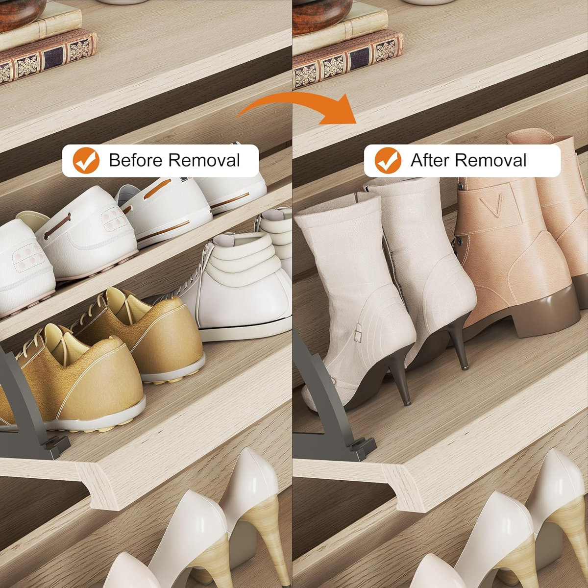 Red Barrel Studio 30 Pair Shoe Cabinet with 4 Flip Drawers, Wooden Shoe ...