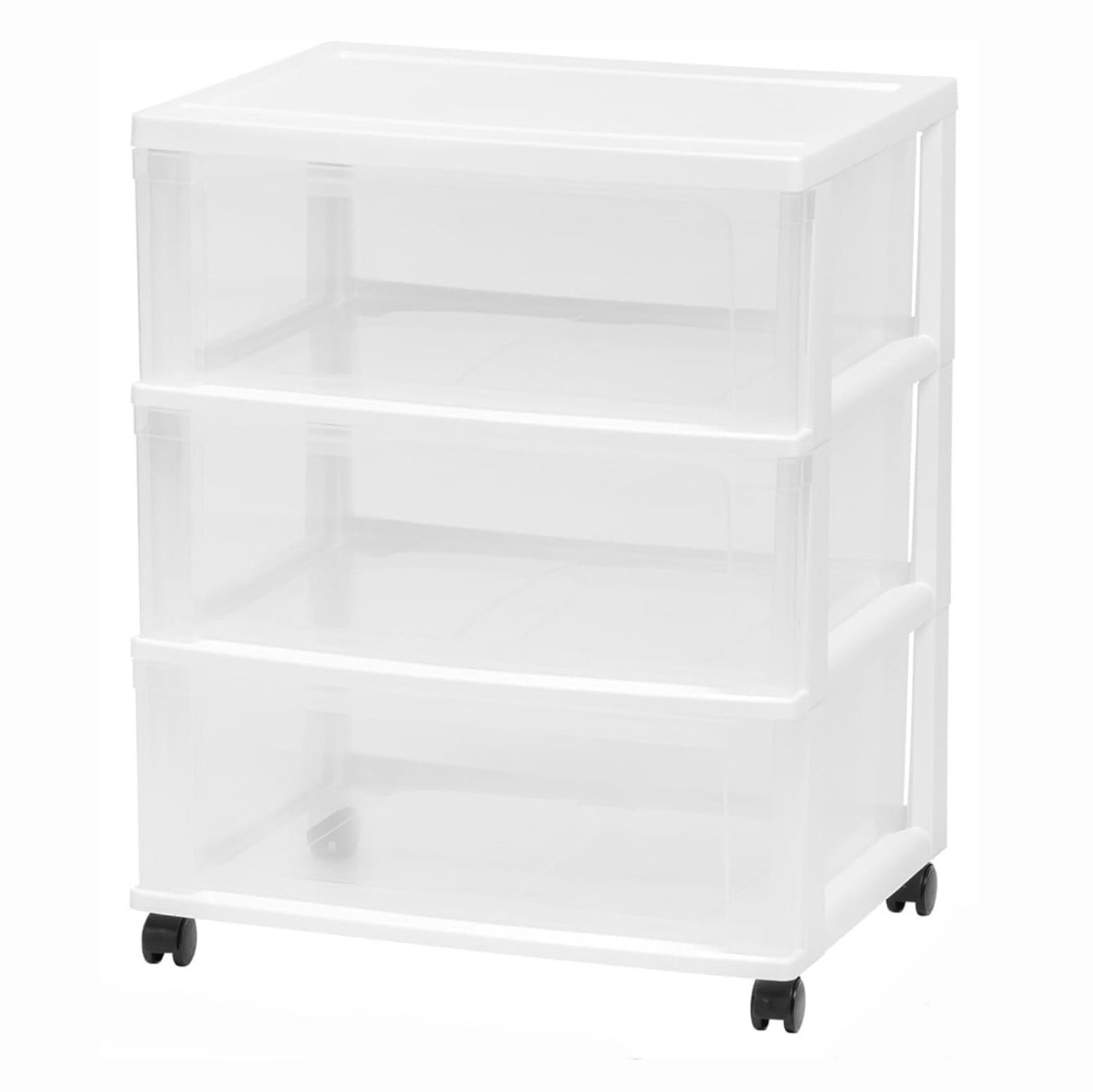 Ameriwood 3 Drawer Wide Storage Drawer Cart with Caster Wheels | Wayfair
