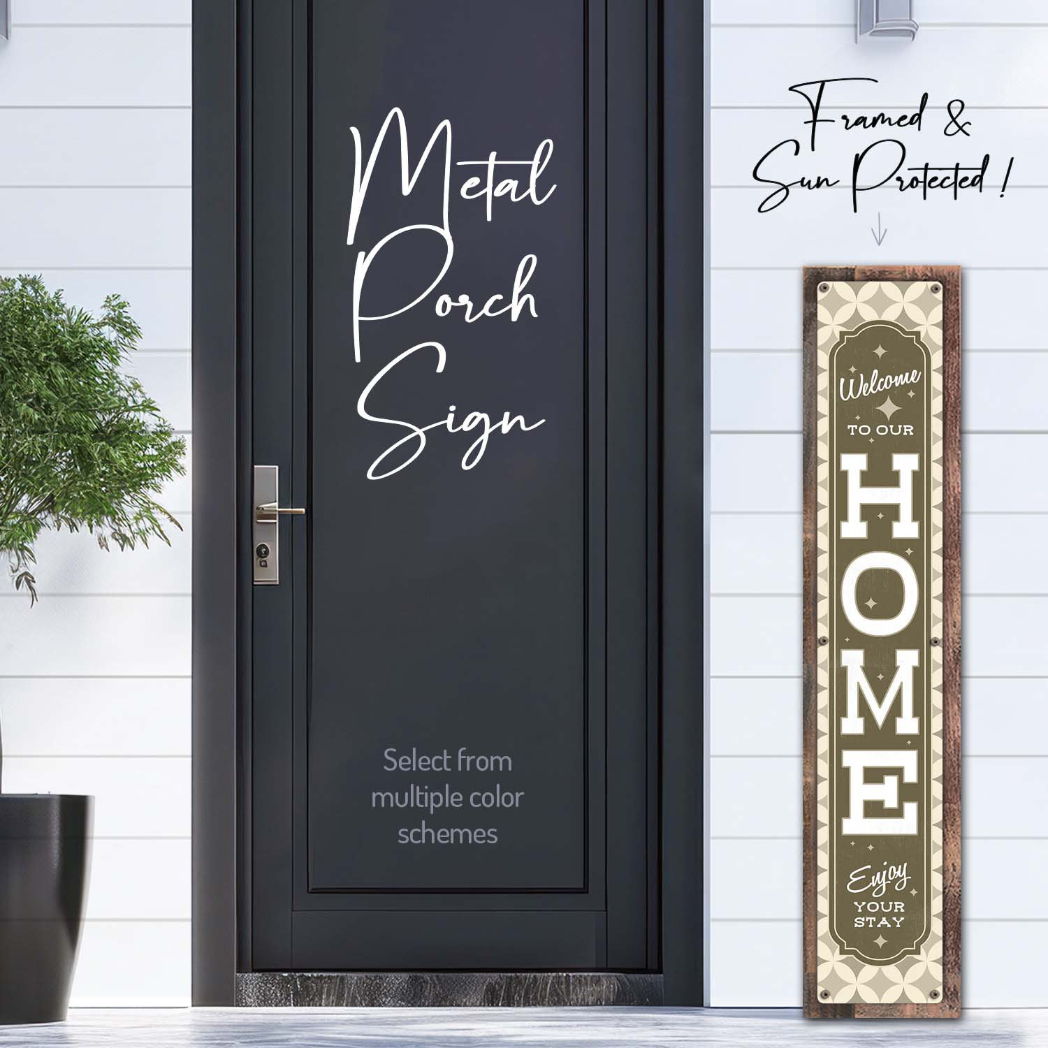 August Grove® " MCM - Welcome To Our Home - Beige - Framed Sun ...