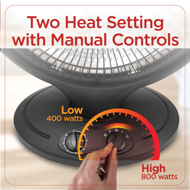 BLACK+DECKER 800 Watt Electric Radiant Radiator Heater, Black | Wayfair