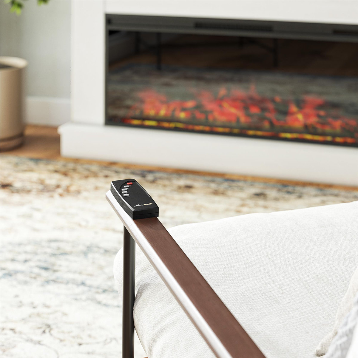 Gracie Oaks Adelaid Wide Mantel with Linear Electric Fireplace and ...