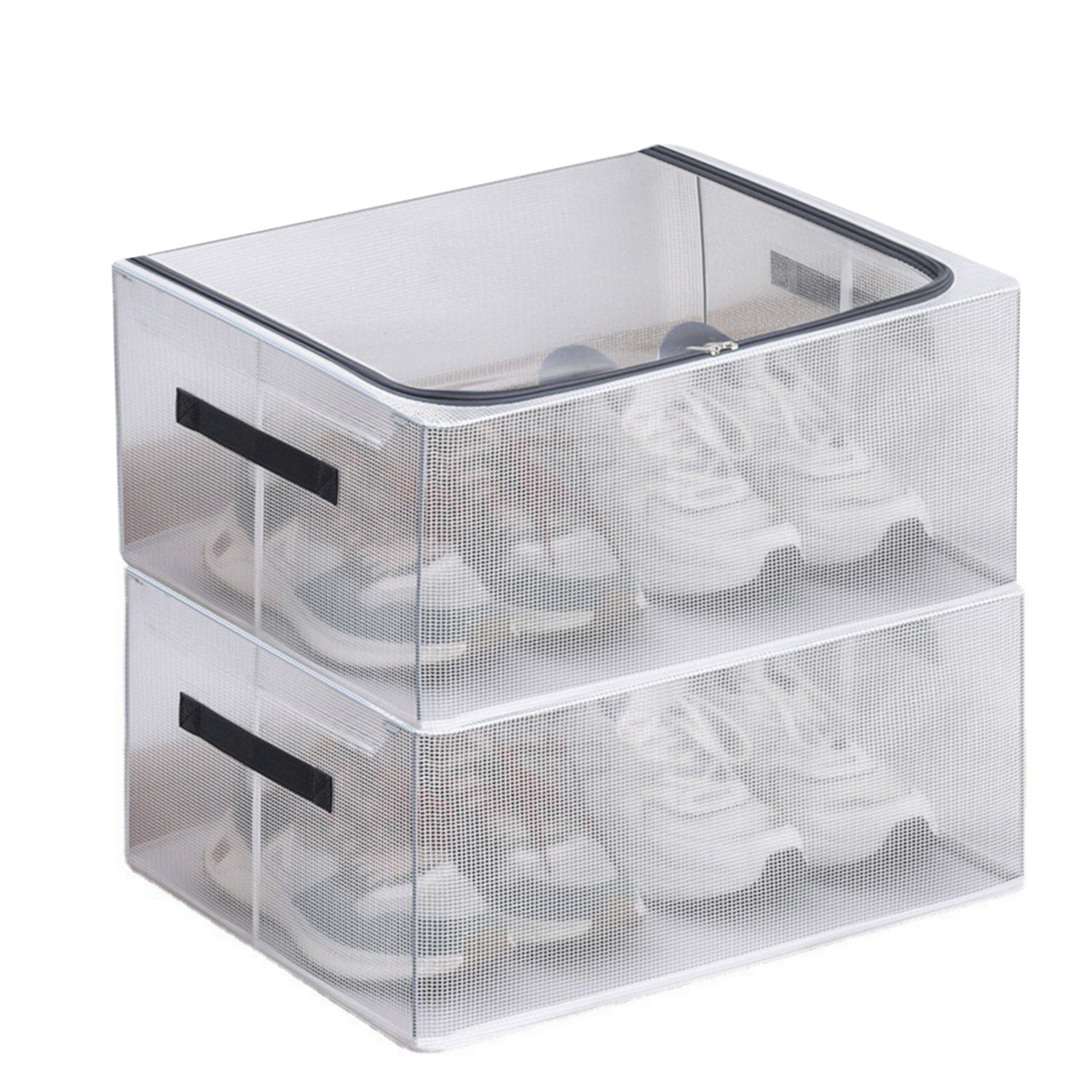 Rebrilliant 2pcs Stackable Shoe Storage Box | Wayfair