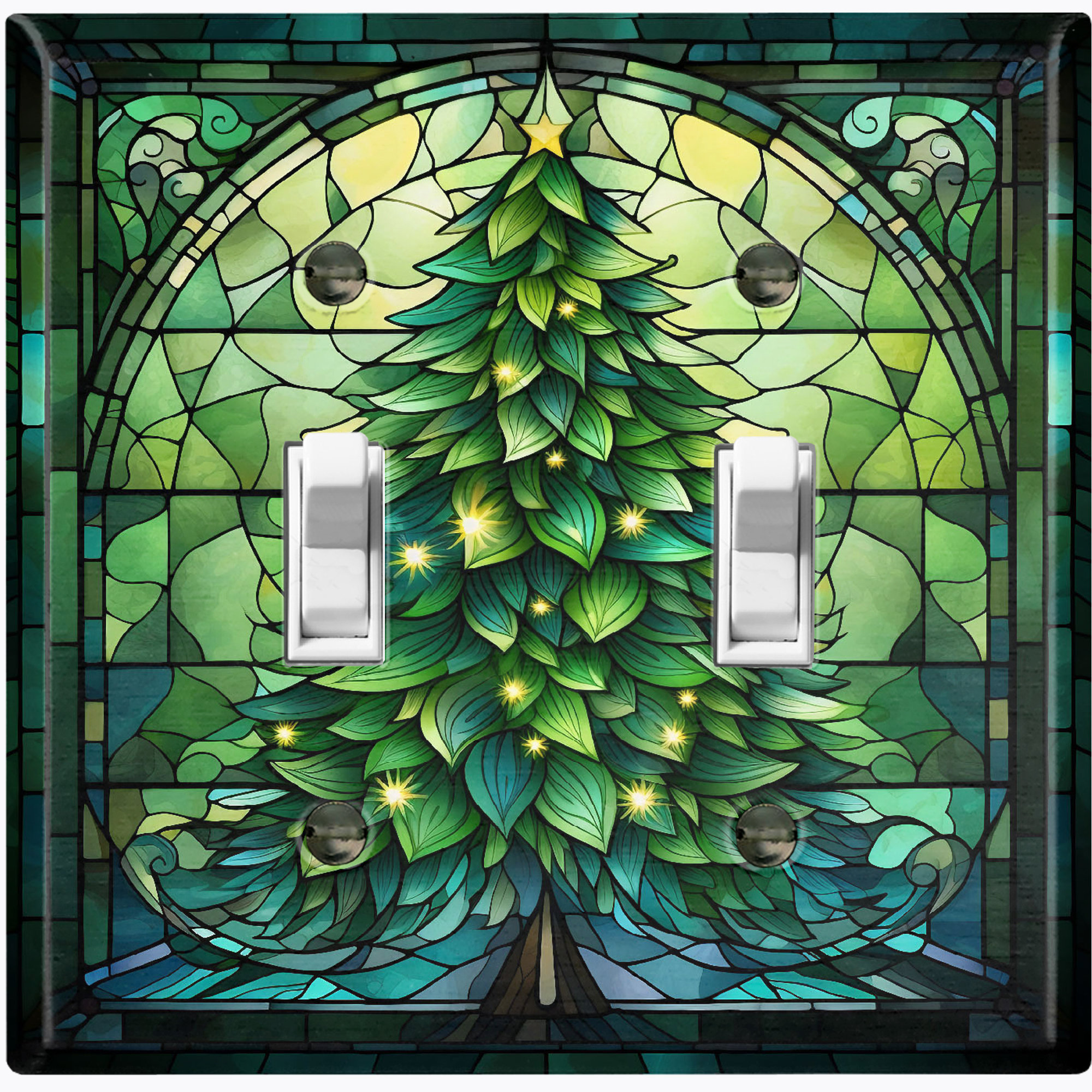 WorldAcc Christmas Festive Tree Lights 2 - Gang Toggle Light Switch ...