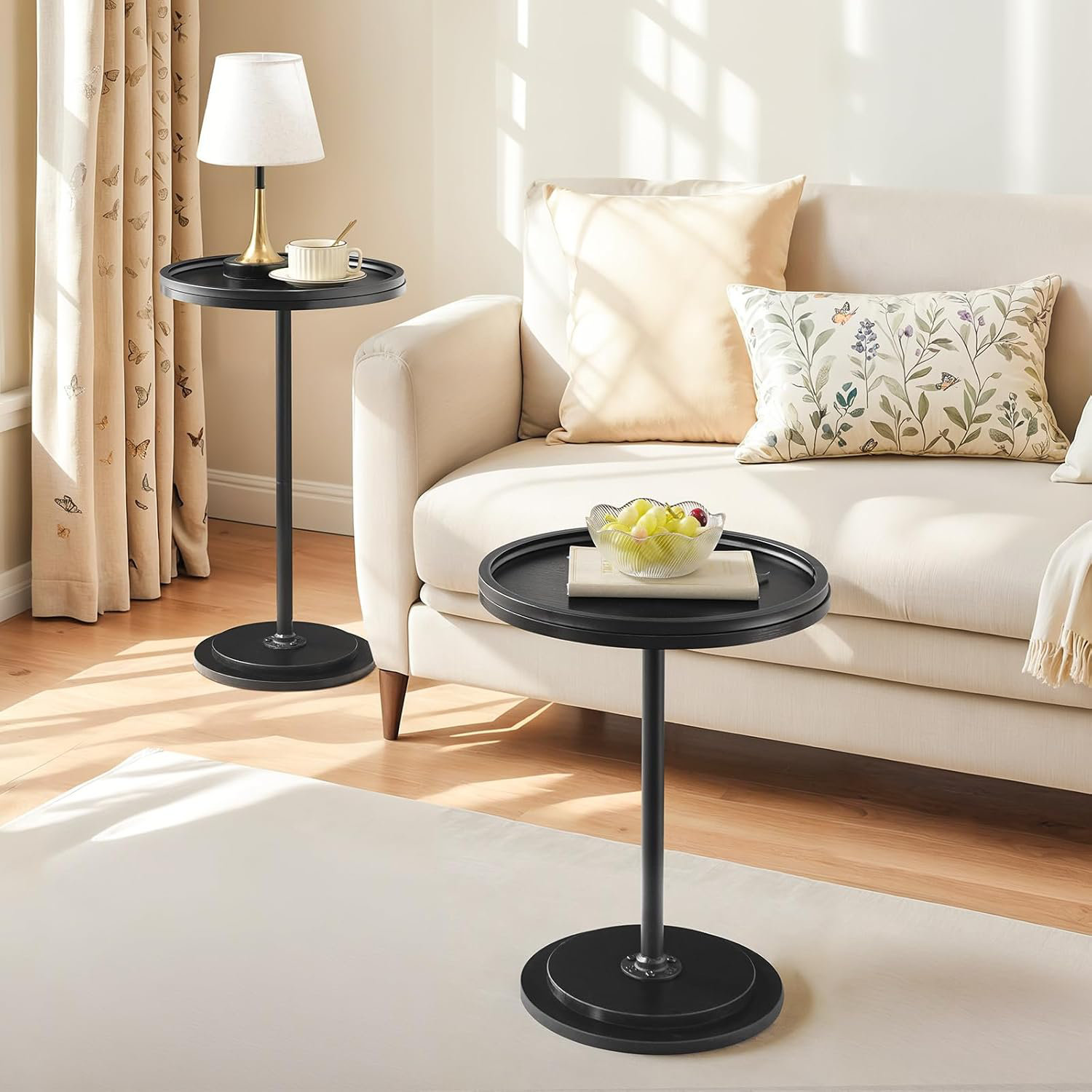 George Oliver Set Of 2 Nesting Round Side Tables With Weighted Base ...