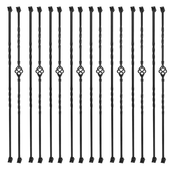 Sidasu 16pcs Stair Balusters 1/2" Square Metal Stair Balusters With ...