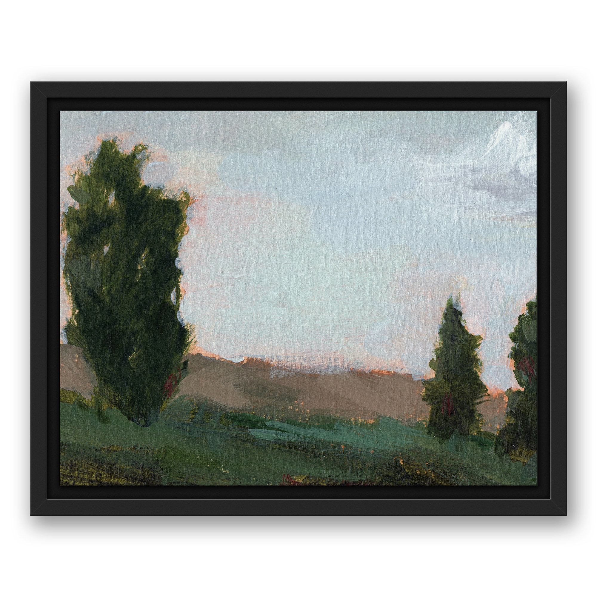 Winston Porter Mountain Pines - Floater Frame Print on Canvas | Wayfair