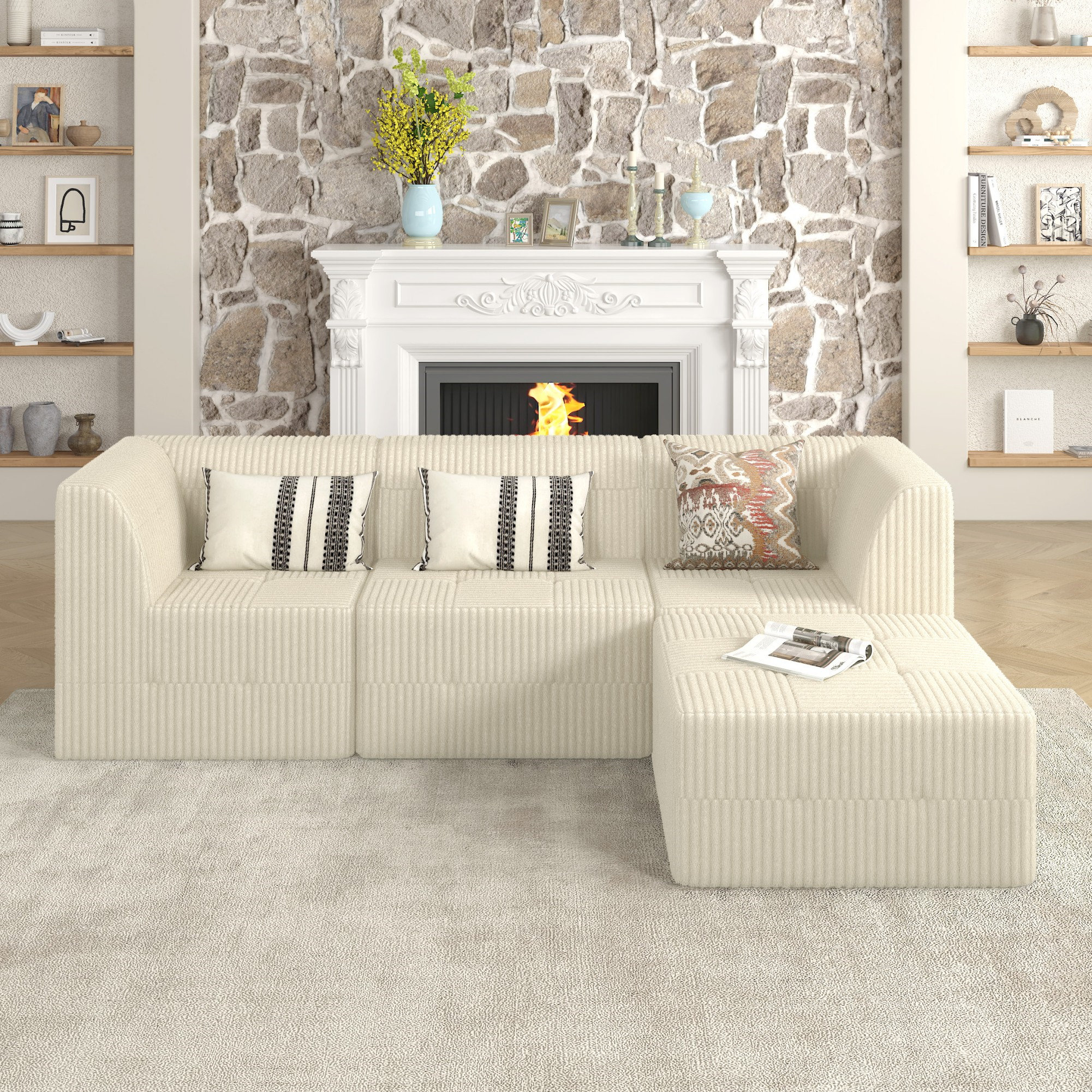 Latitude Run® L Shape Modular Sofa, Sectional Sofa, Modern Couch | Wayfair
