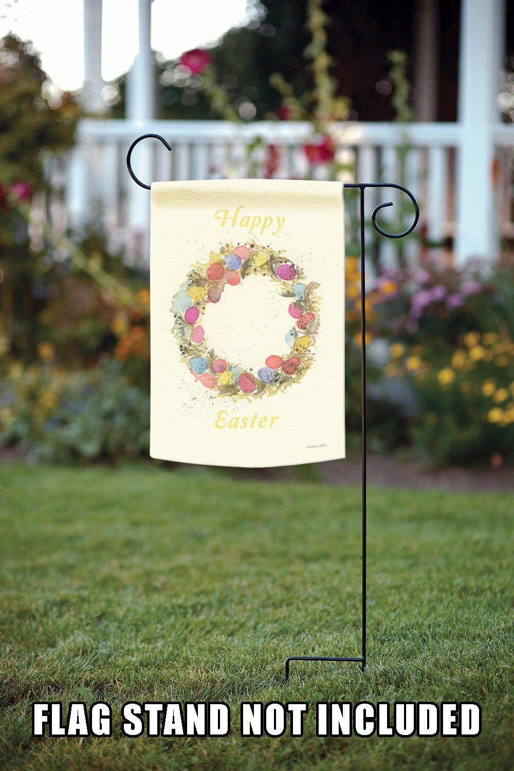 Toland Home Garden Easter Egg Wreath 2-Sided Polyester Garden Flag ...