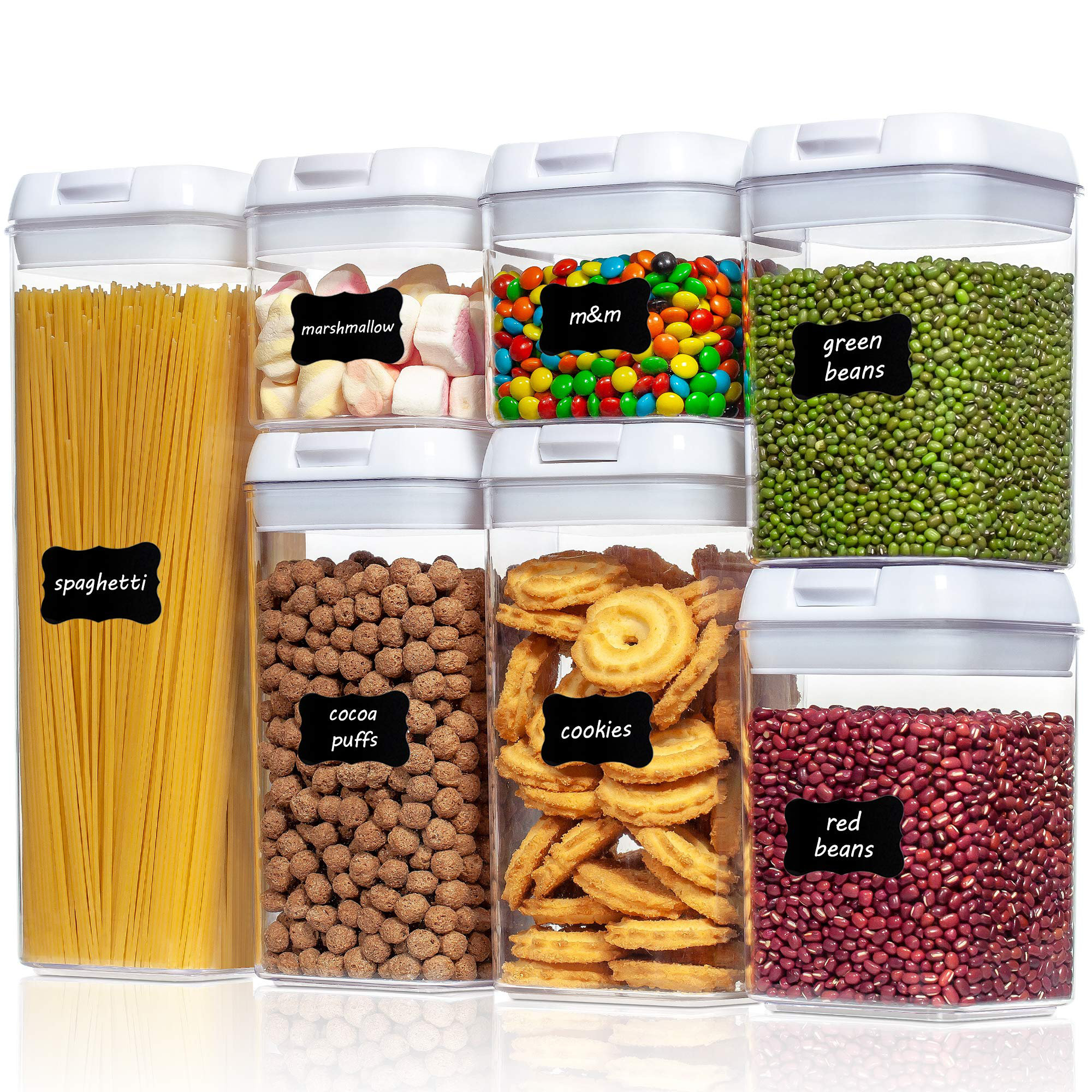 Prep & Savour Airtight Food Storage Containers, 7 Pieces BPA Free ...