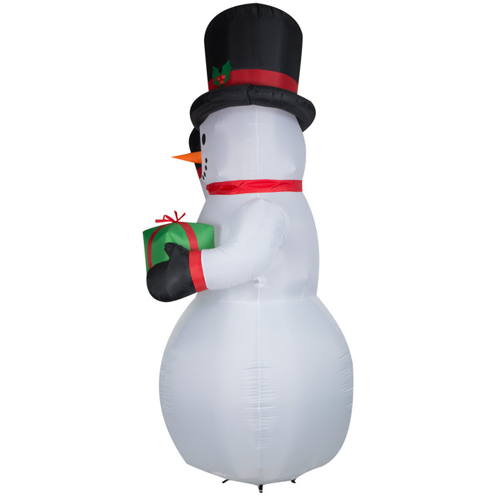 Gemmy Industries Airblown-Snowman w/Gift Box-Giant | Wayfair
