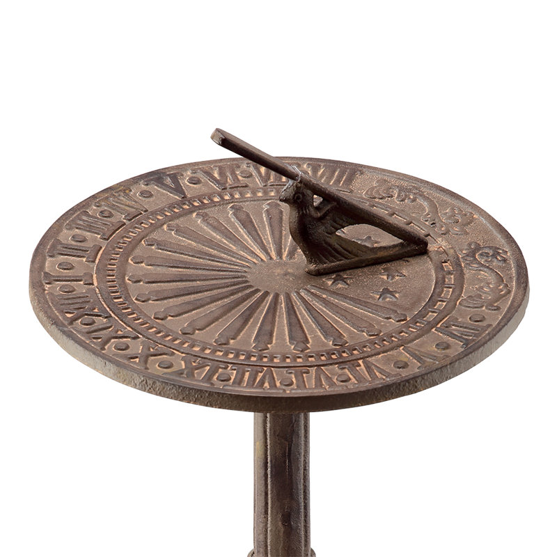 Astoria Grand Antiqued Sundial on Stand | Wayfair