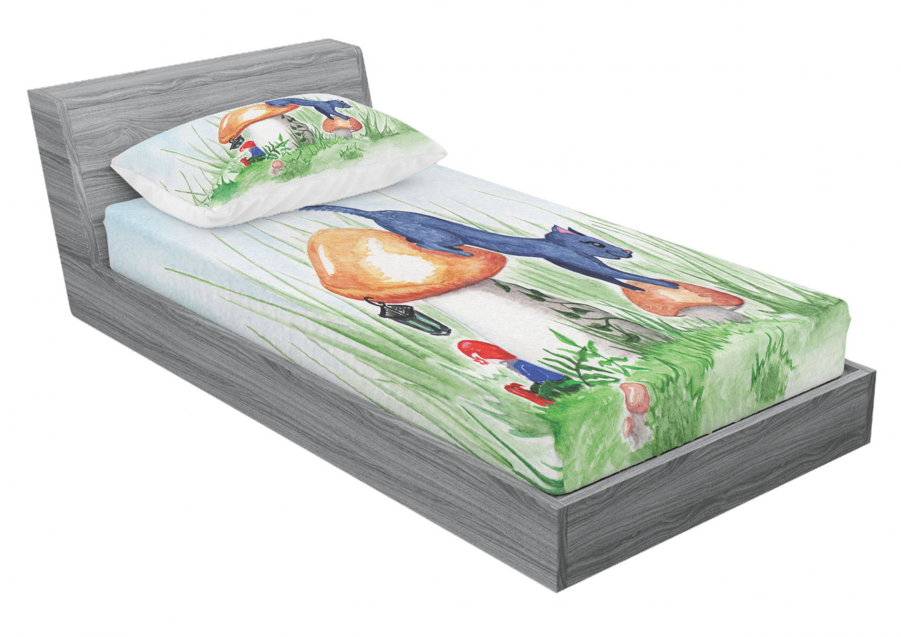 Ambesonne Little Cartoon Cat Sheet set | Wayfair