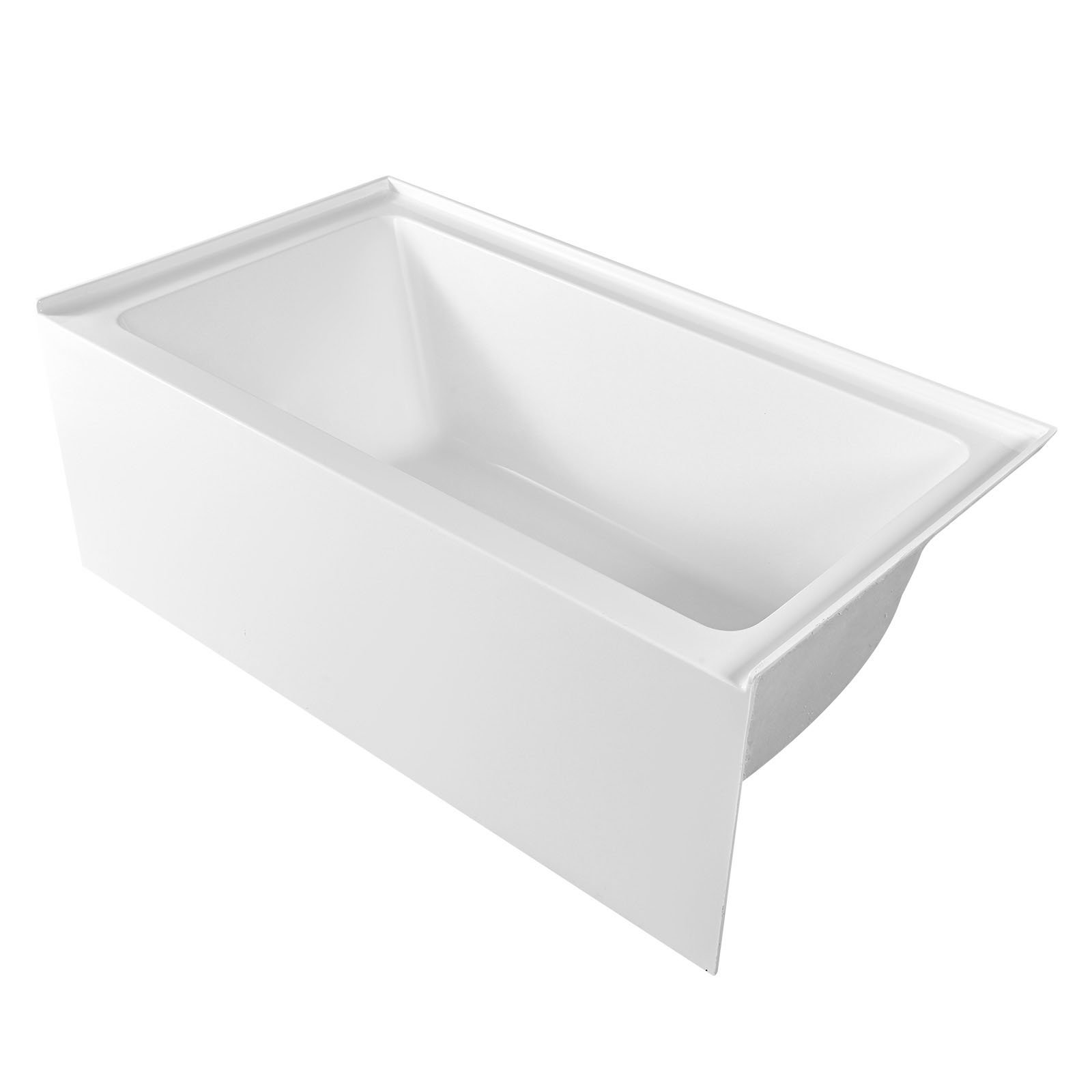 Ebern Designs Alcove Bathtub, 54" x 30" Contemporary Alcove Acrylic ...