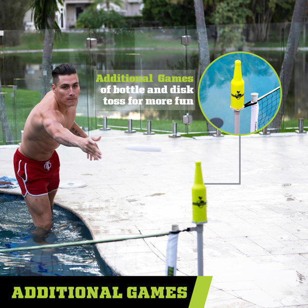 Backyard Hero Pool Volleyball Game, 120 inch Floating Net 2 in 1, with ...