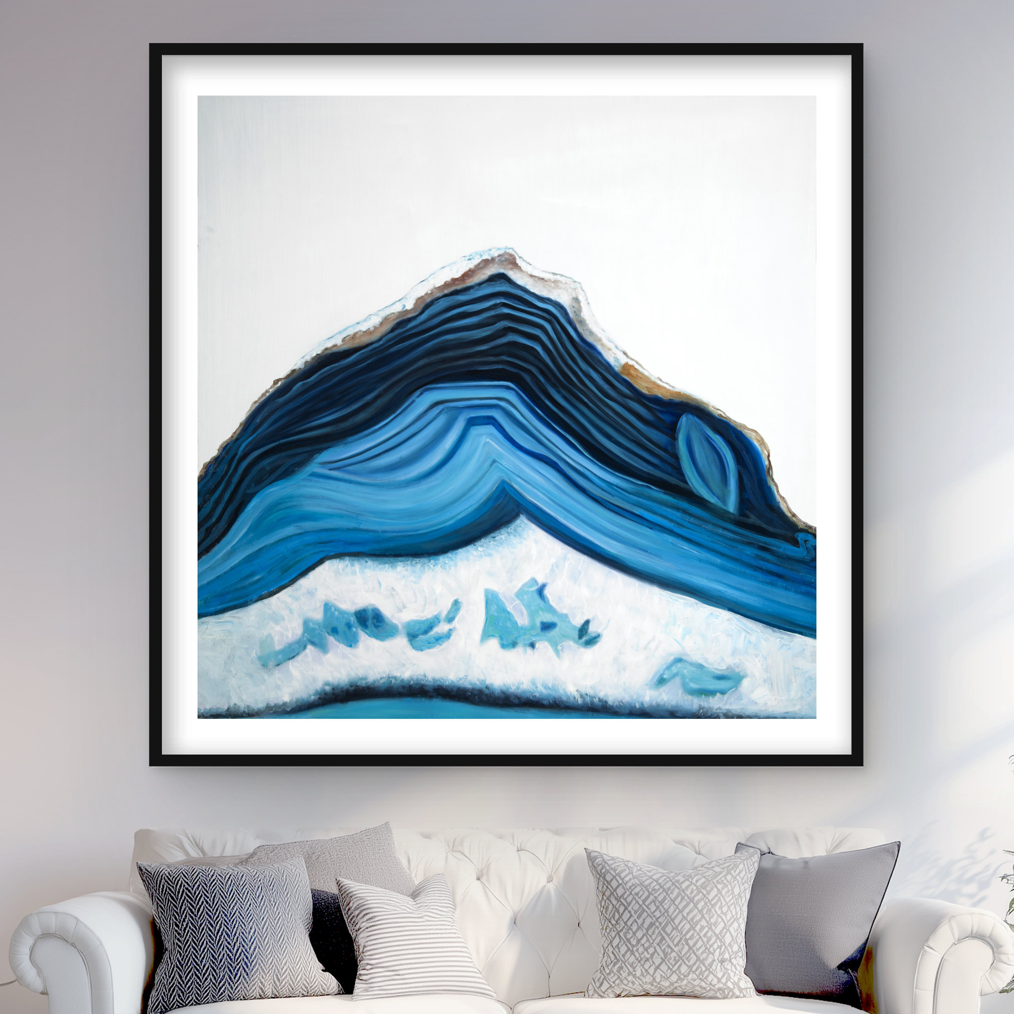 Lark Manor™ Blue Geode Profile - Framed Matted Print for Home Decor ...