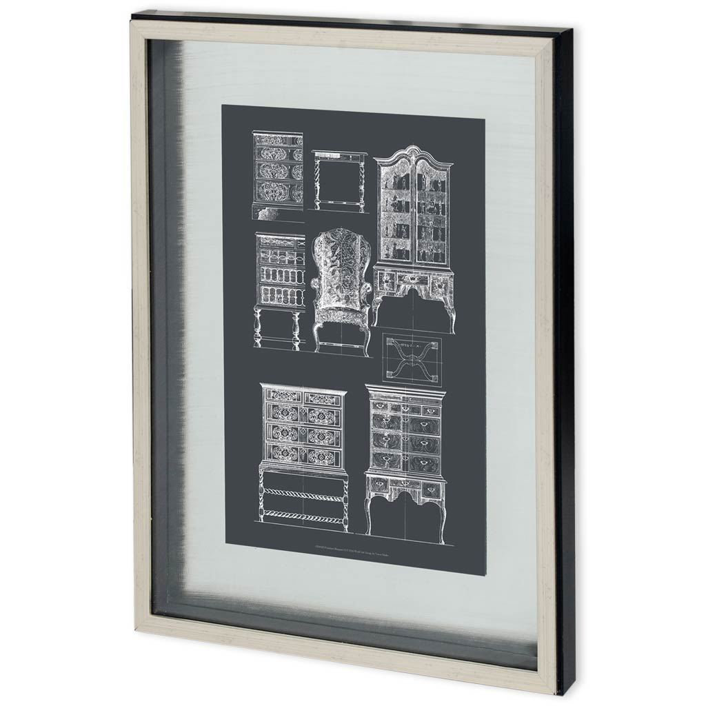 Williston Forge Custom Furniture Blueprint II On Black Framed On Paper ...
