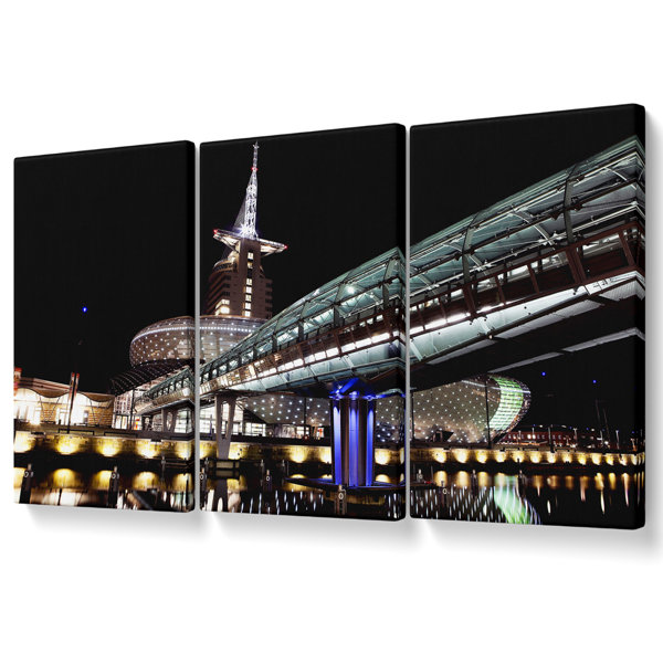 Ebern Designs Architects Walkway - 3 Piece Wrapped Canvas Print ...