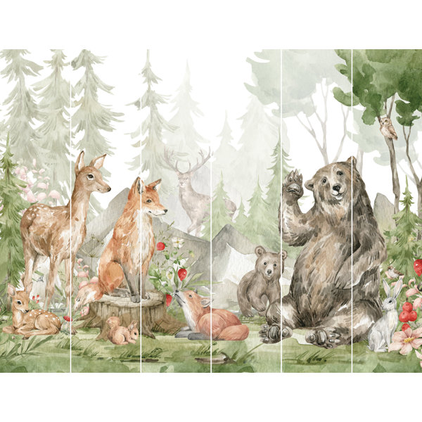 Walltastic 6 Piece Forest Friends 3m x 2.4m Wall Mural | Wayfair.co.uk