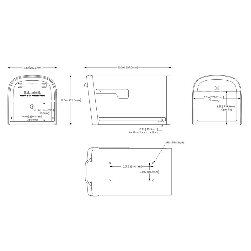 Architectural Mailboxes Oasis Steel Post Mounted Mailbox with Magnetic ...