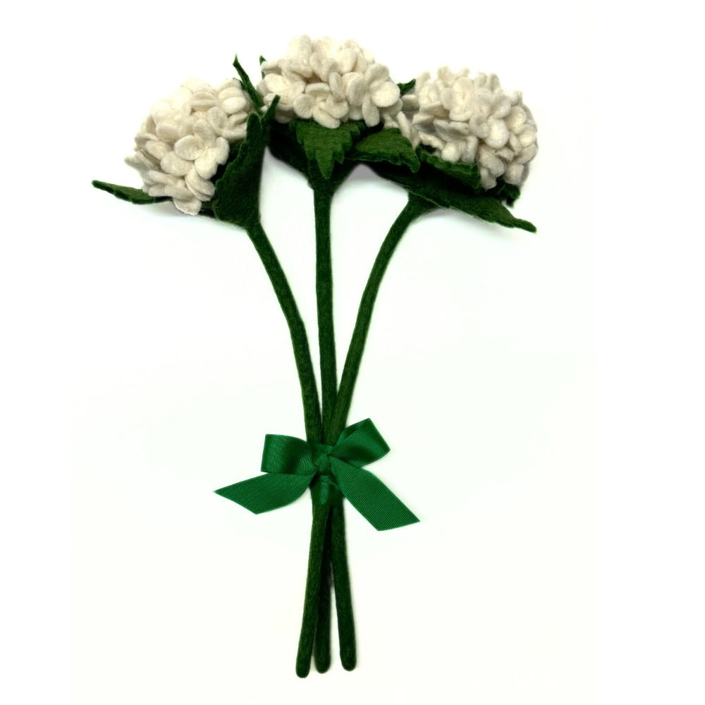Humble Hilo Handmade Felt Flower, Hydrangea, Set of 3 | Wayfair