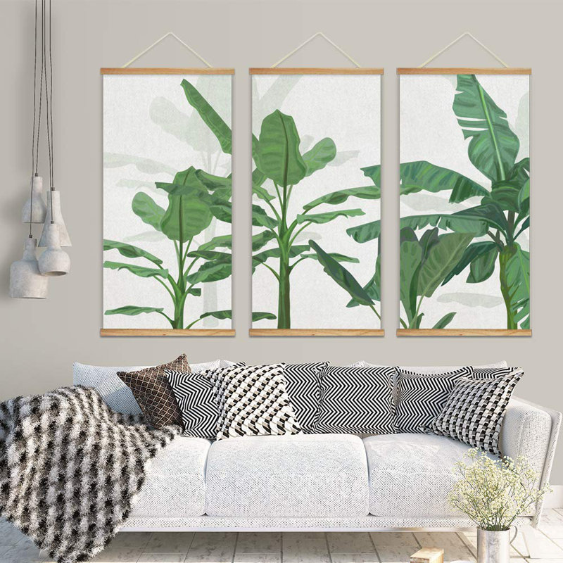 IDEA4WALL Floral Botanical Hanging Poster with Wood Frames Beautiful ...