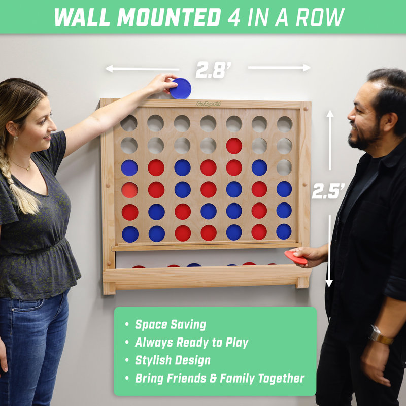 Gosports Wall Mounted Giant 4 In A Row Game - Jumbo 4 Connect Family ...