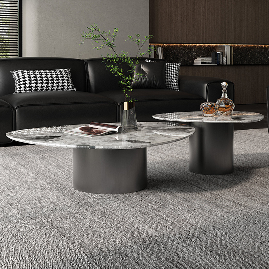 Wu's StylishVault Light luxury triangle marble coffee table | Wayfair