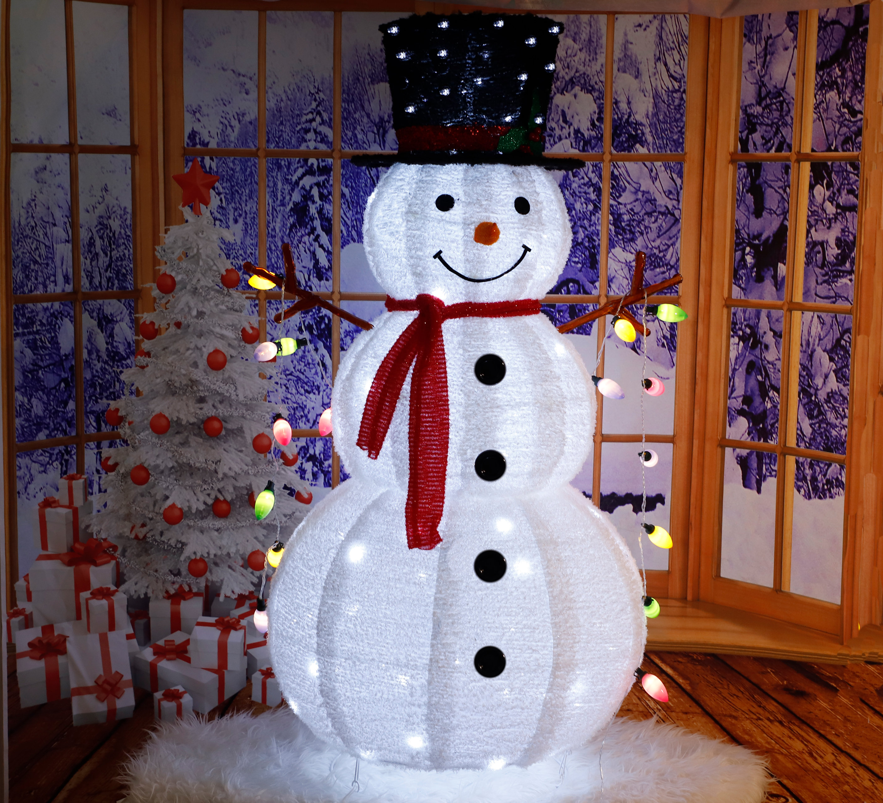 The Holiday Aisle® Outdoor 4ft Lighted Snowman Christmas Decoration ...