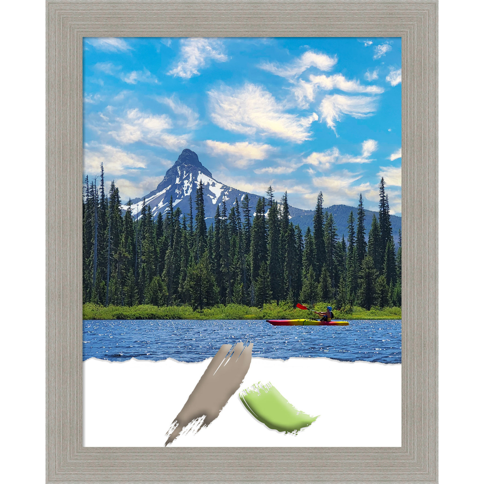 Latitude Run® Woodgrain Stripen Grey Wood Picture Frame, Photo Frame ...