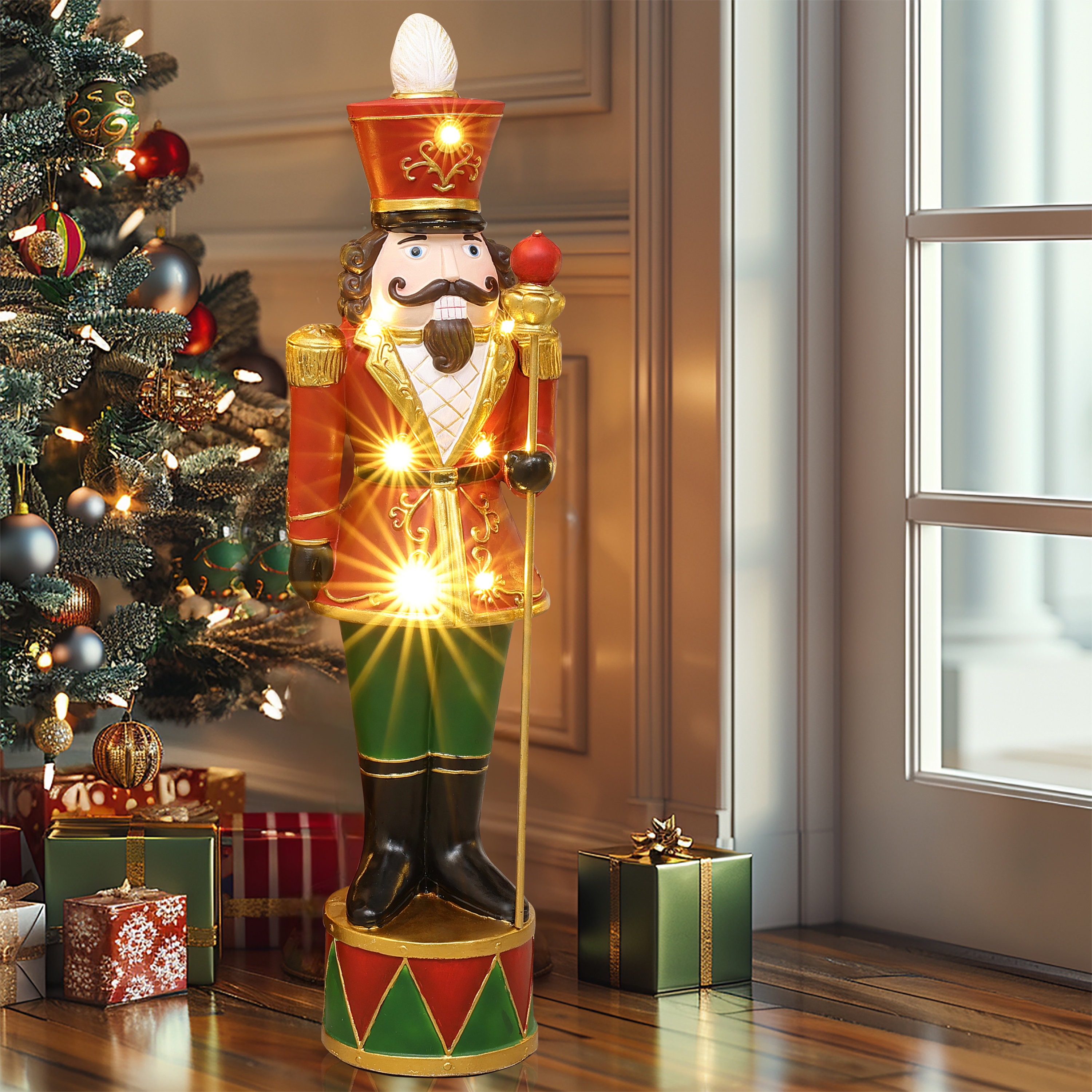 The Holiday Aisle® Traditional Nutcracker King in Red with Lights ...
