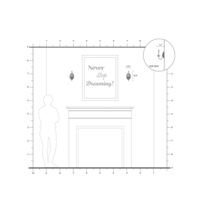 Lark Manor Maynes Steel Candle Wall Light & Reviews | Wayfair