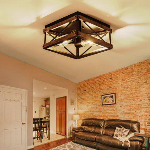 Country / Farmhouse Flush Mount Lighting You'll Love | Wayfair