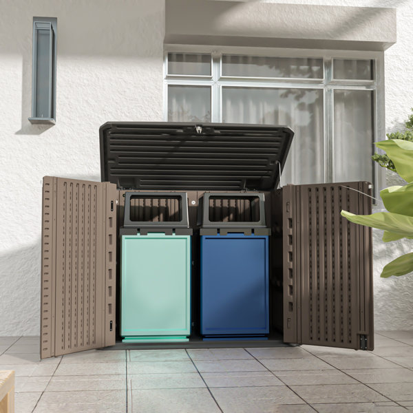 KINYING 4 ft. 2 in. W x 2 ft. 4 in. D Resin Garage Shed | Wayfair