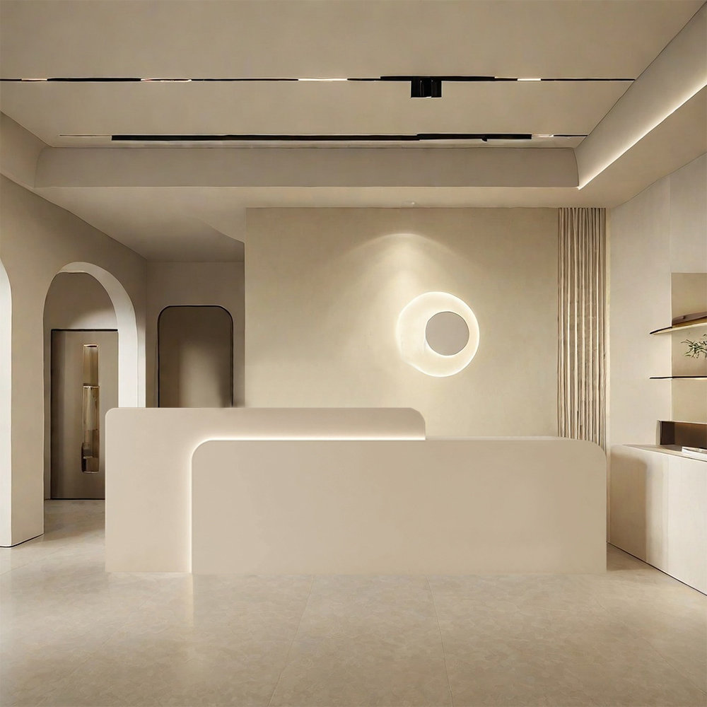 Orren Ellis Modern Reception Station with Storage – Versatile for Use ...