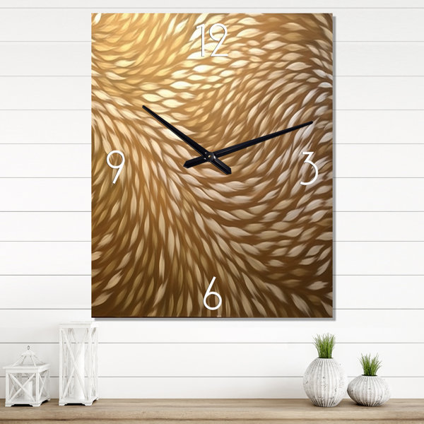 DesignArt Delicate Modern Golden Wave Pattern - Abstract Shapes Very ...