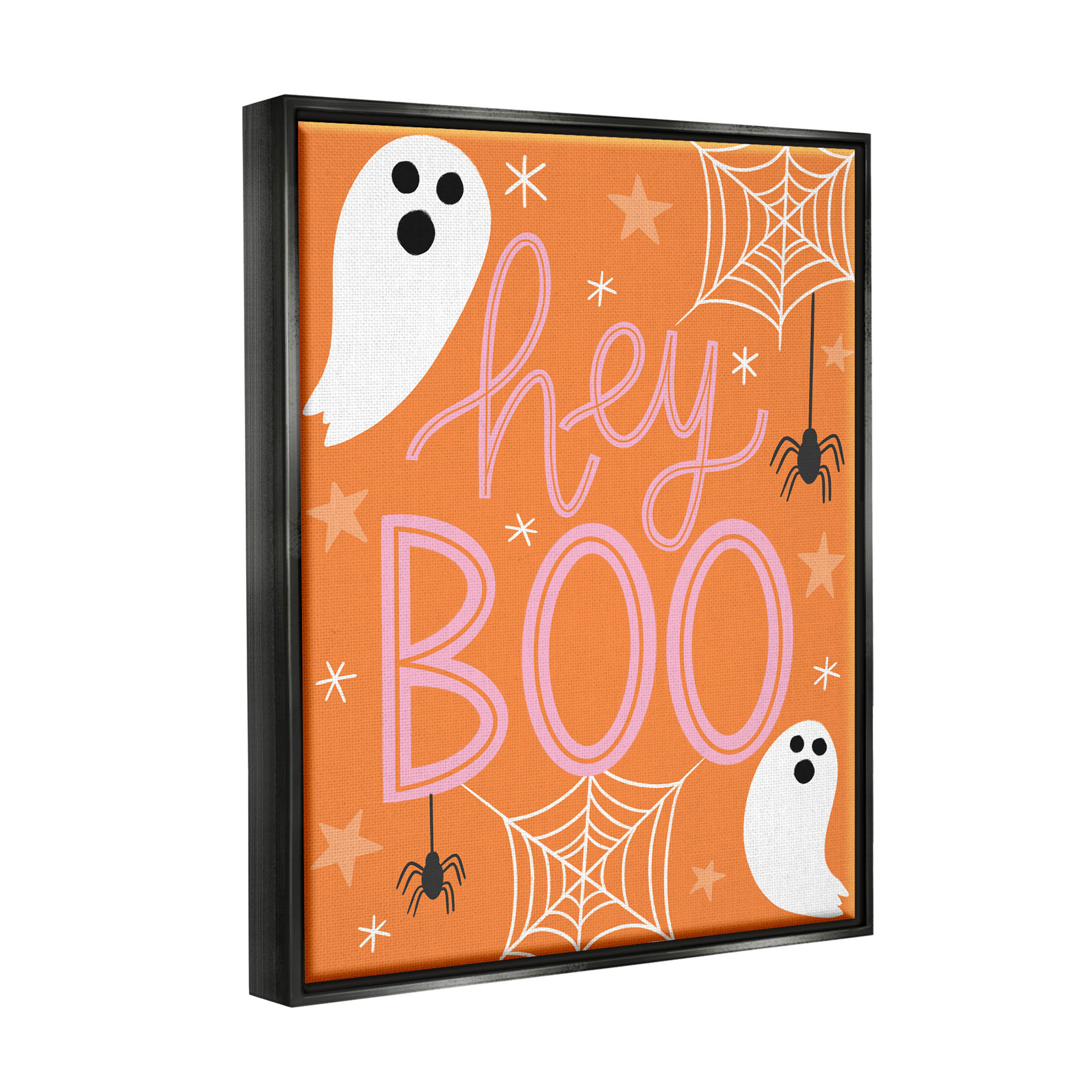 The Holiday Aisle® Hey Boo Orange Halloween Ghosts - Floater Frame ...