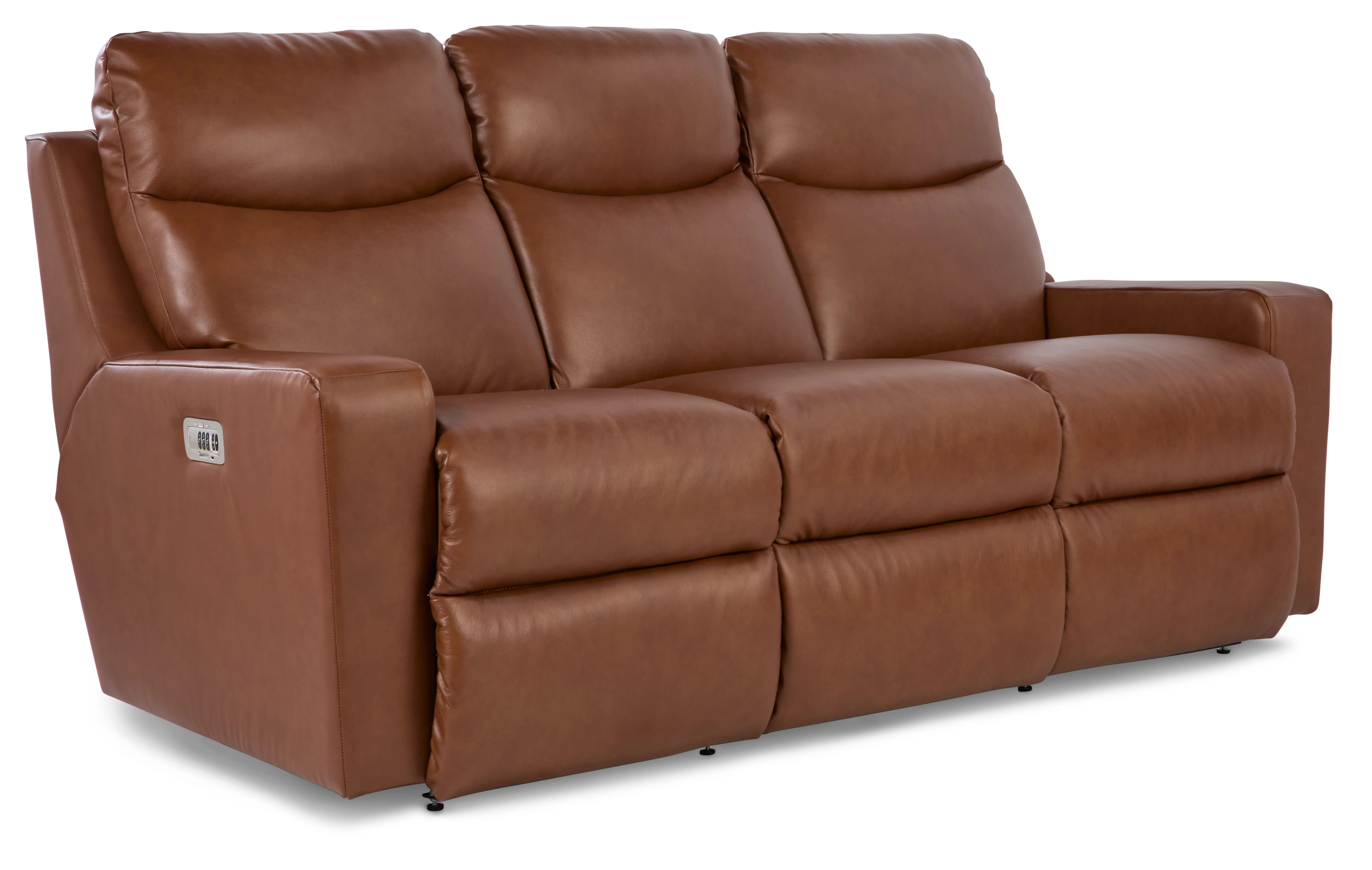 La-Z-Boy Emmons Power Leather Reclining Sofa with Power Headrest and ...