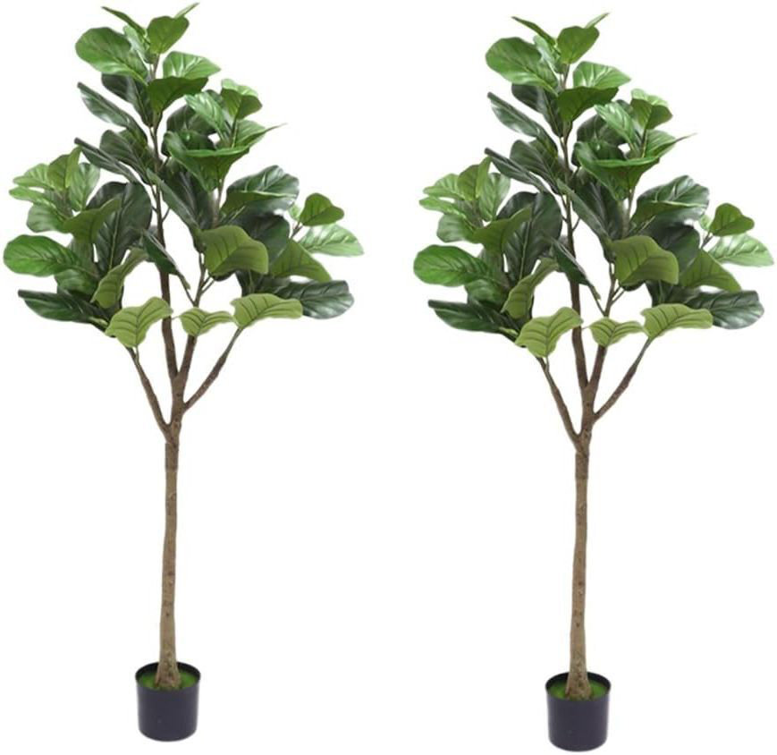 Latitude Run® Artificial Fiddle Leaf Fig Tree, for Home Office | Wayfair