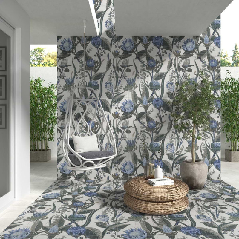 TileBar Angela Harris Wilder 7.87 In. X 7.87 In. Matte Porcelain Floor ...
