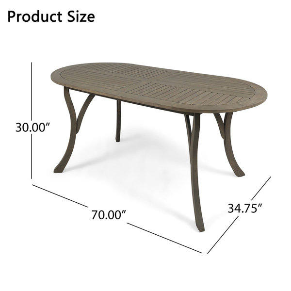 Lark Manor™ Oval Shaped Outdoor Table, Dining Table with Y-shaped Legs ...