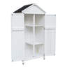 Roomfitters 67 Inch White Fir Wood Outdoor Storage Shed with Double ...