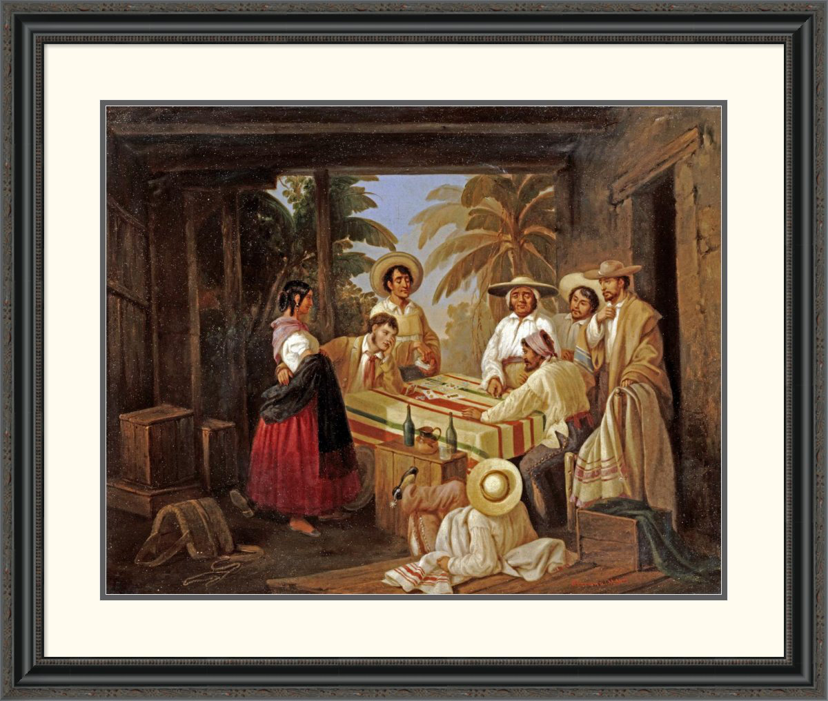 Global Gallery 'Spanish Card Games' by Manuel Serrano Framed Painting ...