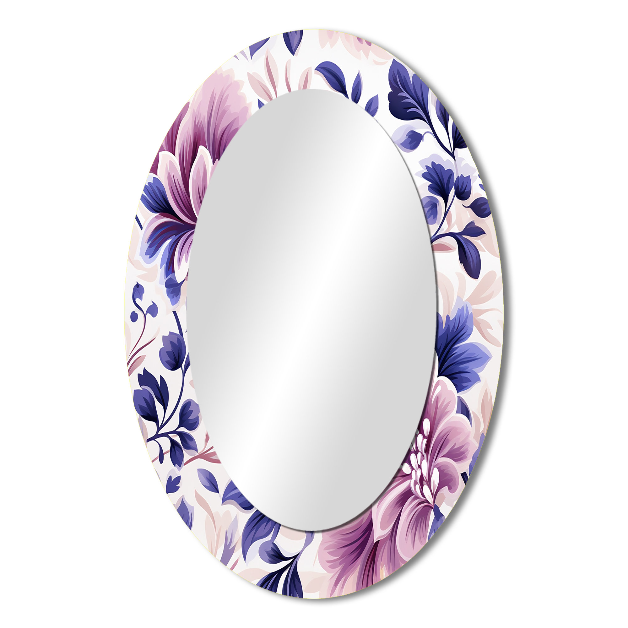 Arlmont & Co. Moroccan Damask Poppies Intrigue - Damask Oval Decorative ...