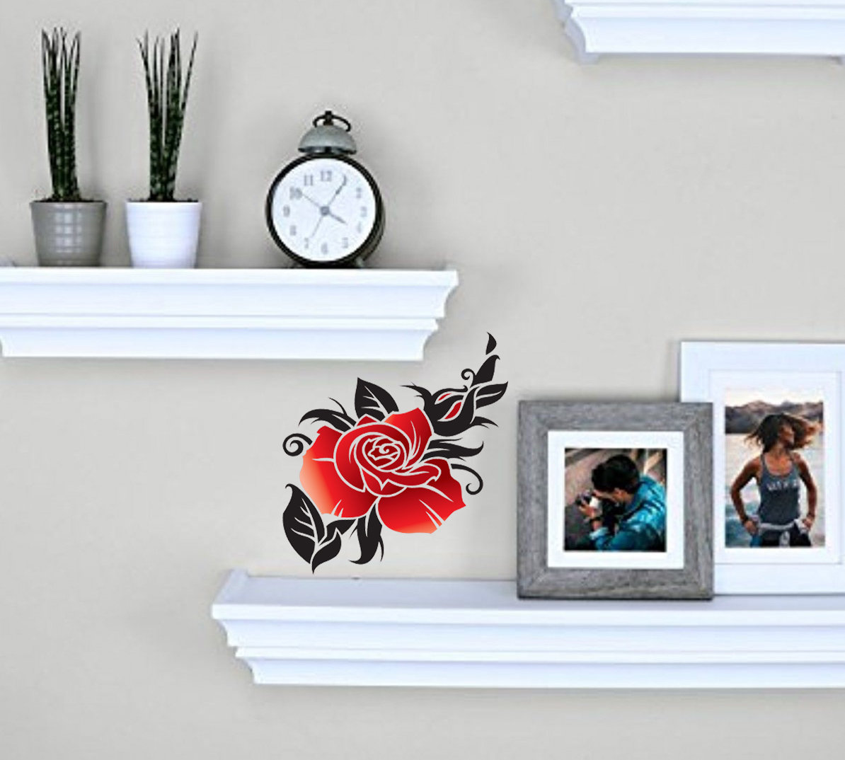 Trinx Red Rose Wall Decal, Red Rose Wall Sticker | Wayfair