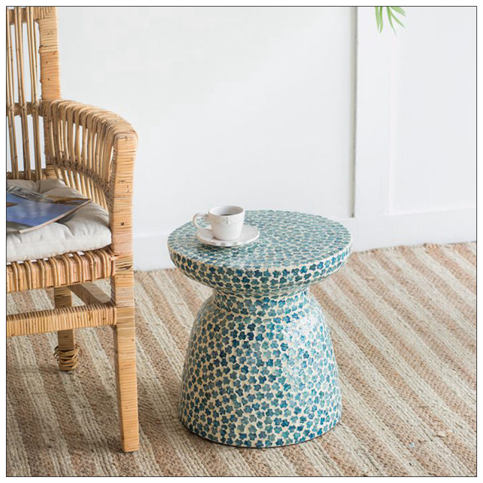 Union Rustic D15x16" Capiz Garden Stool Small Side Tabel | Wayfair