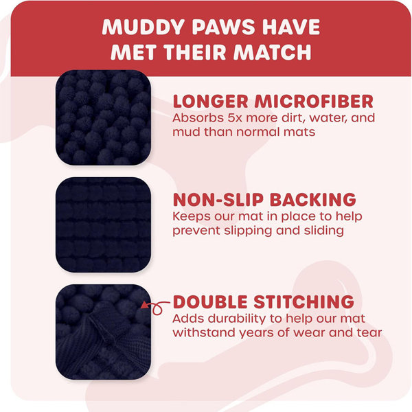 Tucker Murphy Pet™ Dog Mat for Muddy Paws, 36" Ash - Absorbent and ...