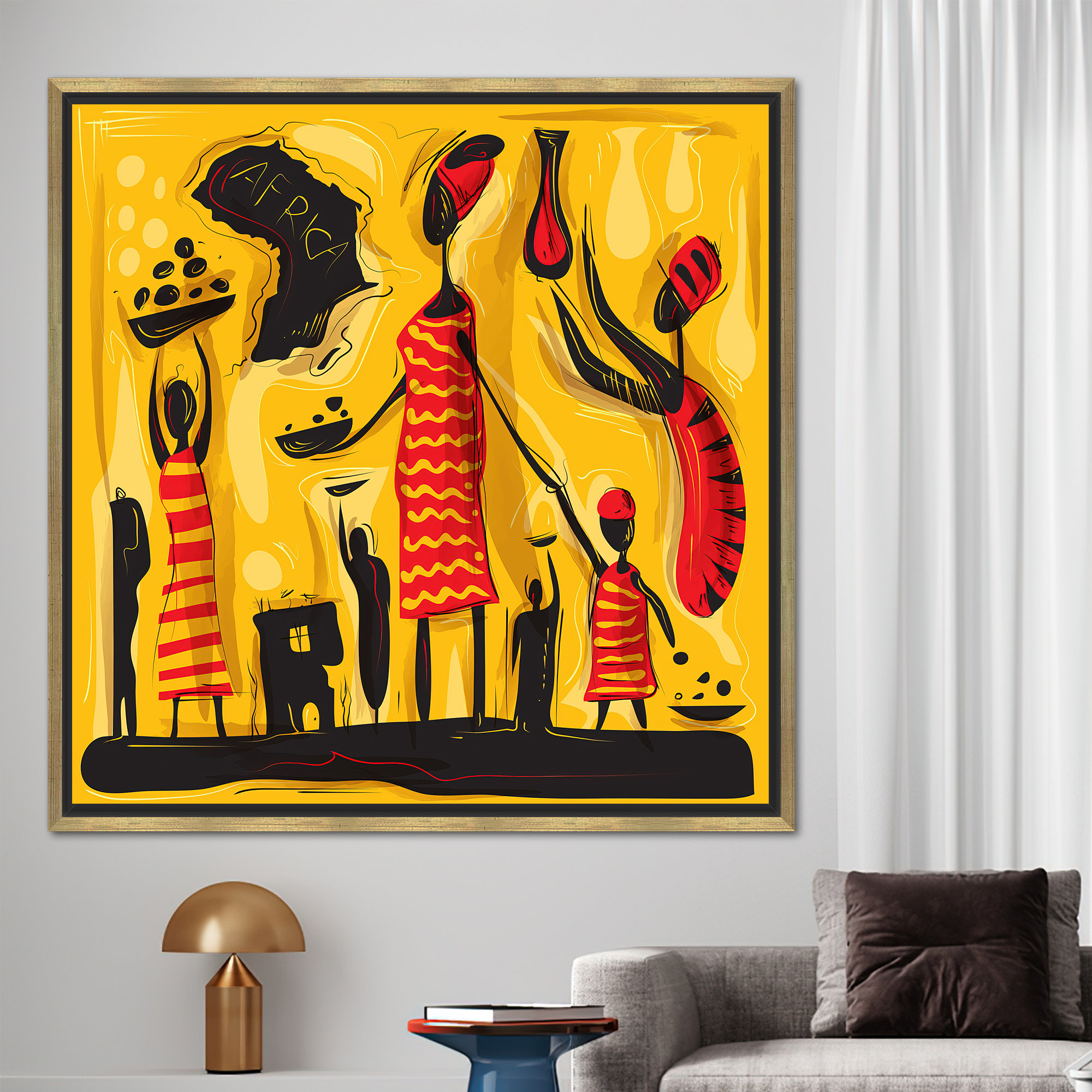 kayra export African Family Painting, Ethnic Canvas, African Poster ...