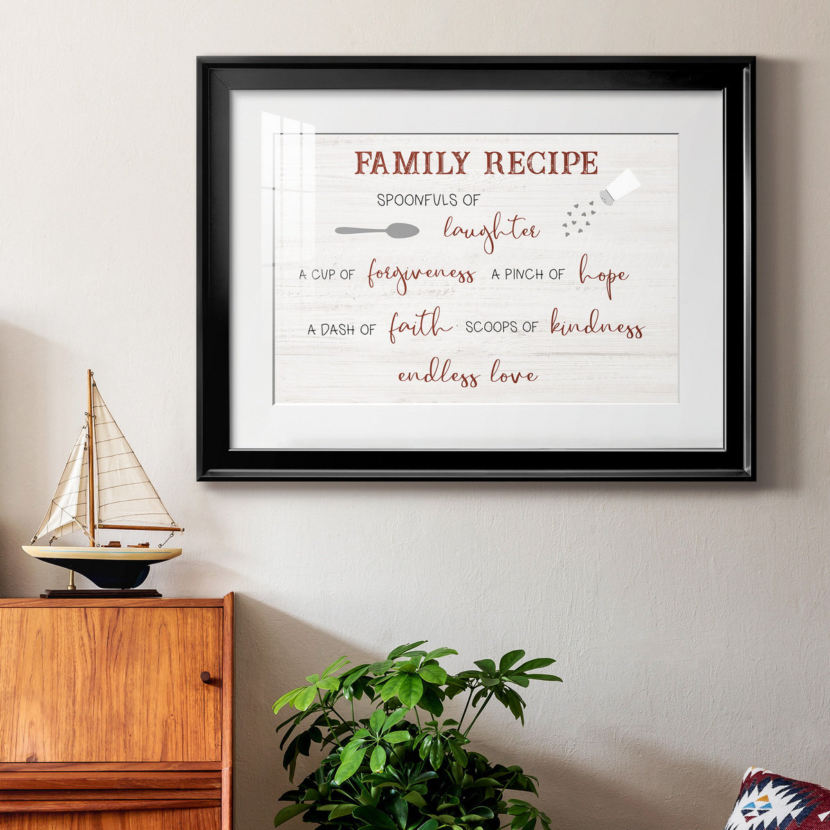 Latitude Run® Endless Love Family Recipe Premium Framed Print - Ready ...