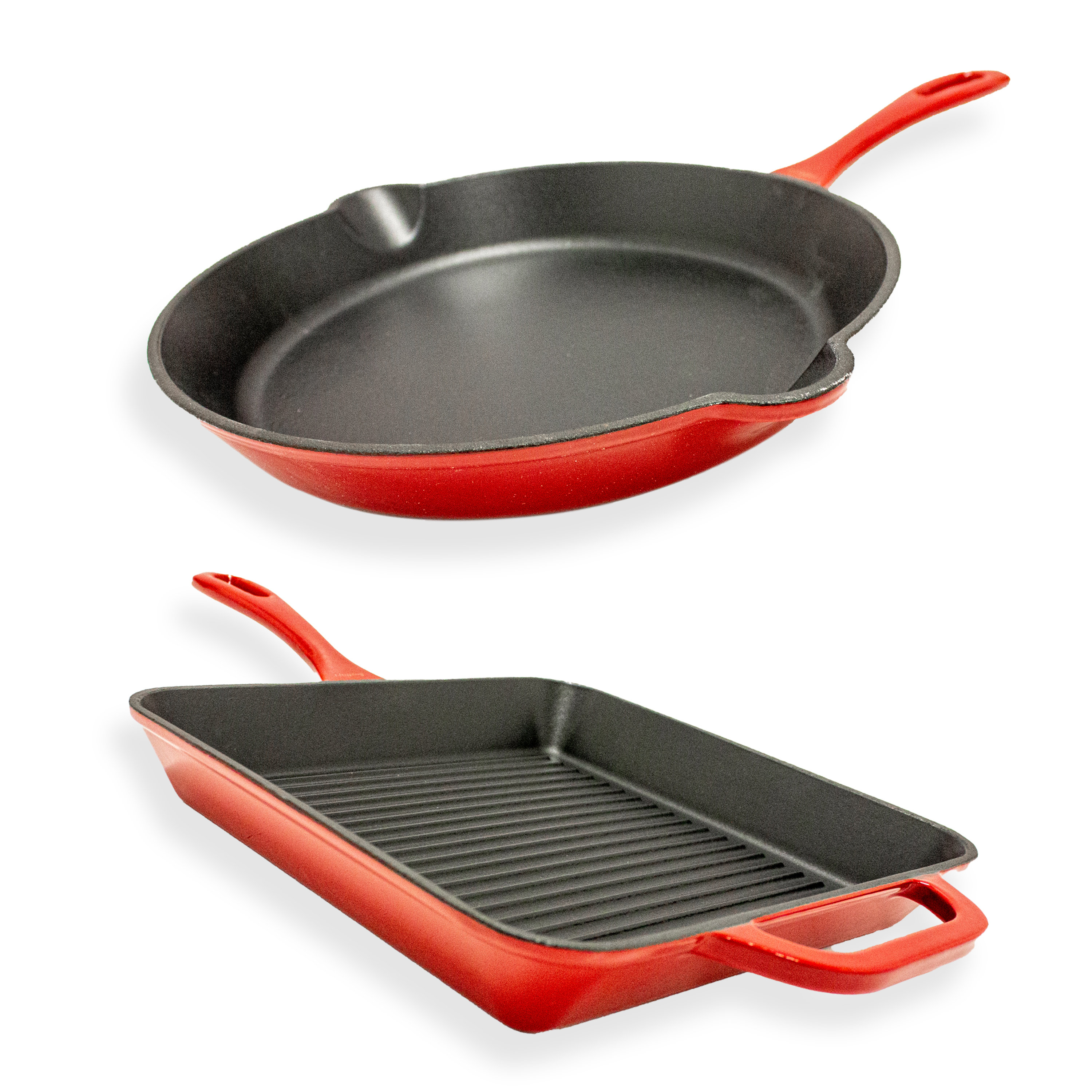 Prep & Savour® 10" Non Stick Cast Iron 2 Piece Frying Pan Set & Reviews ...