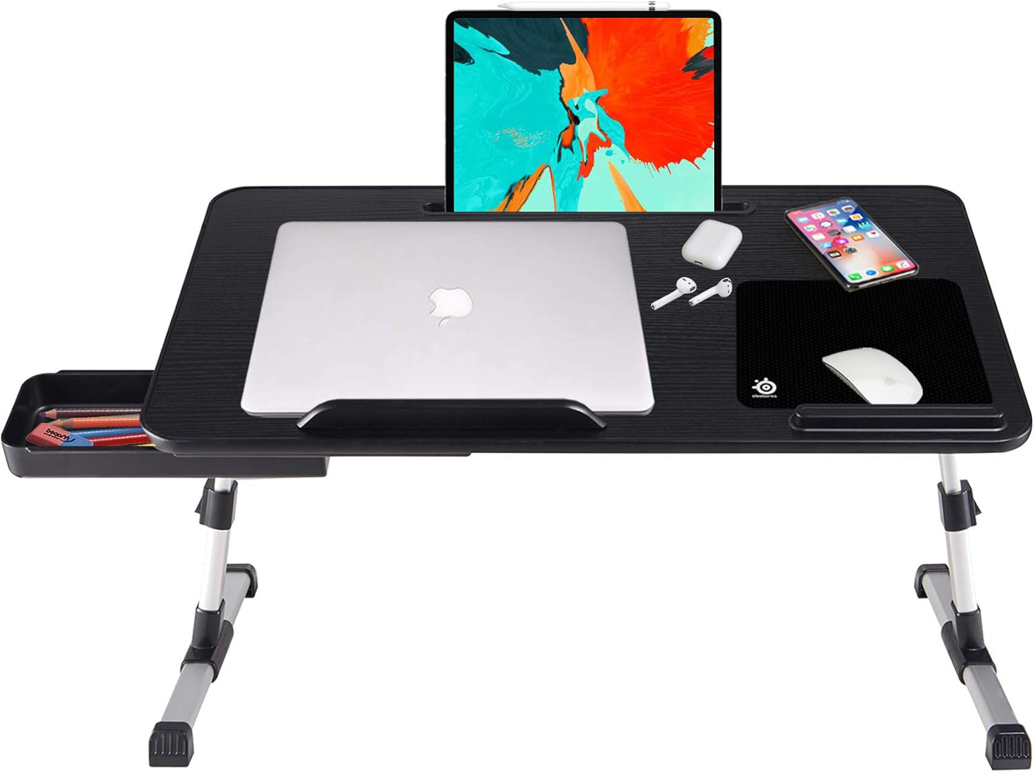Hokku Designs Adjustable Laptop Stand With Storage Drawer, Foldable ...